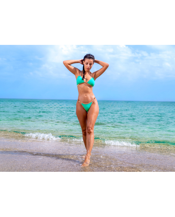 Two Piece Swimwear Tortoise Shell Reversible Malachite Brand Despi