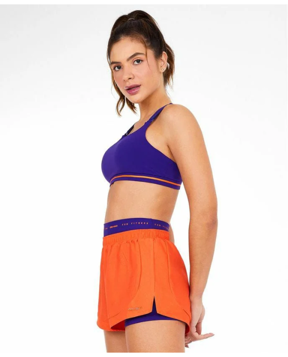 Fitness top Top Blackout Ii Recorte Costas Fusionado Roxo Eletric - Brand Alto Giro