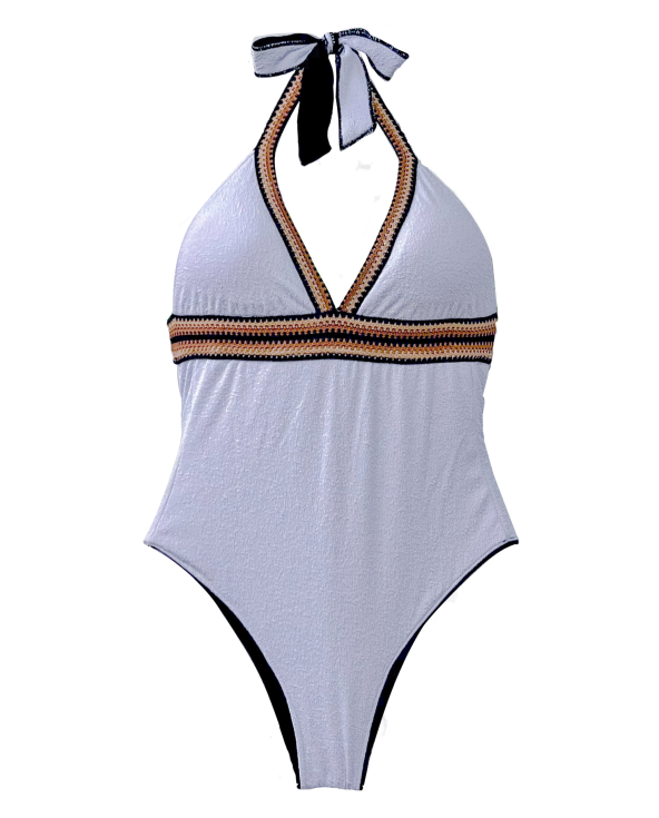 One piece swimsuits Crocheted Reversible Op Black White - Brand Despi